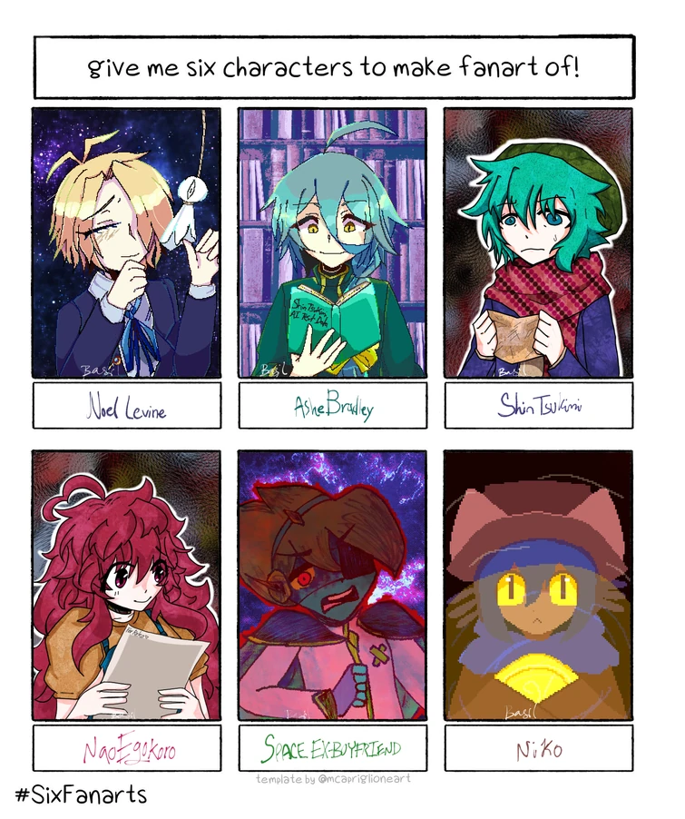 People gave me six characters to draw, there’s some yttd in it.. so ...