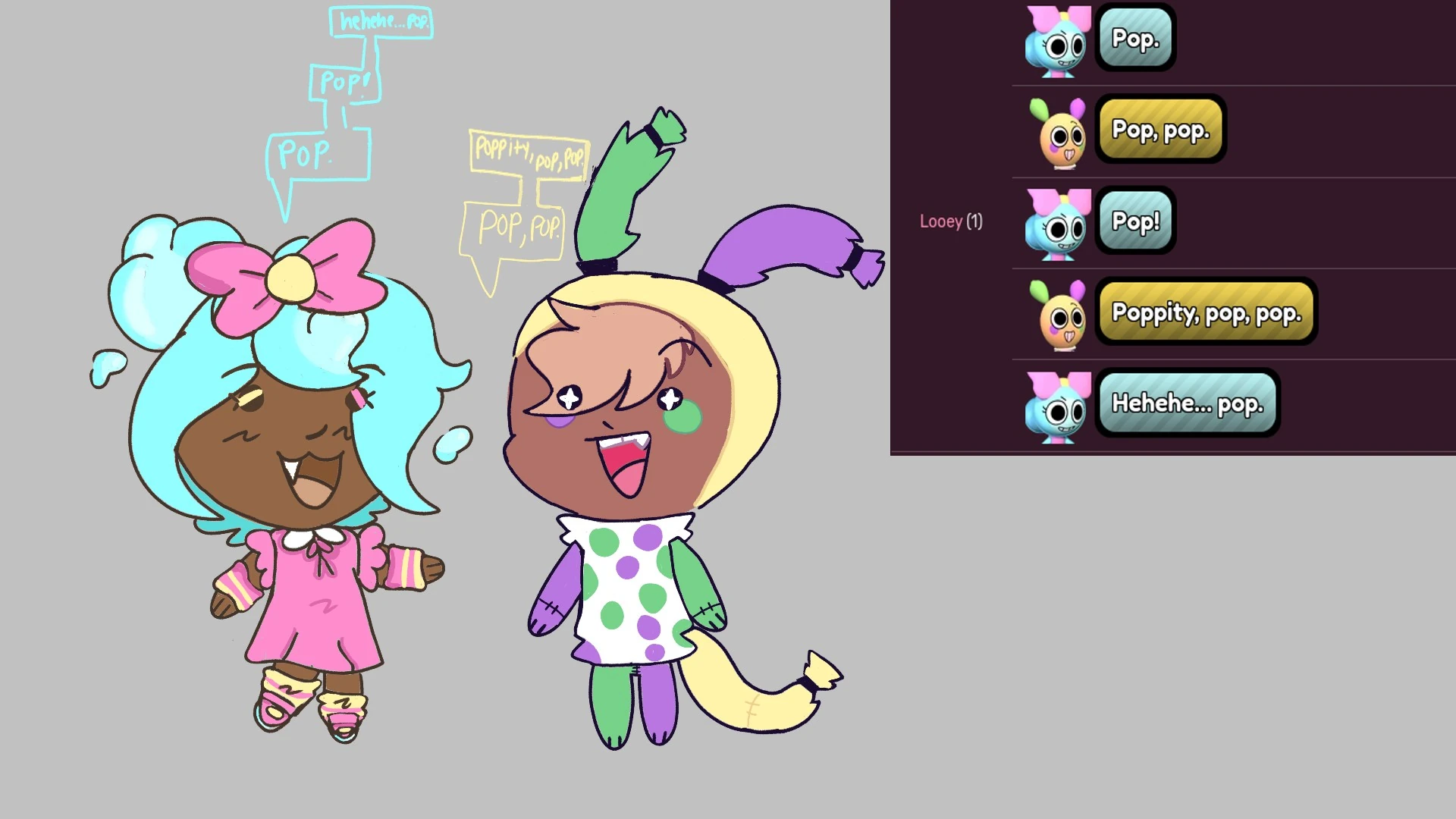 I had 2 draw this Looey + Poppy interaction with my bf + my human designs of them 😭 | Fandom