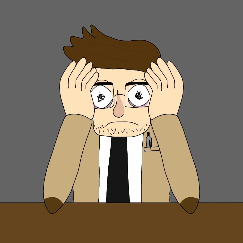 A drawing of paranoid Ford | Fandom