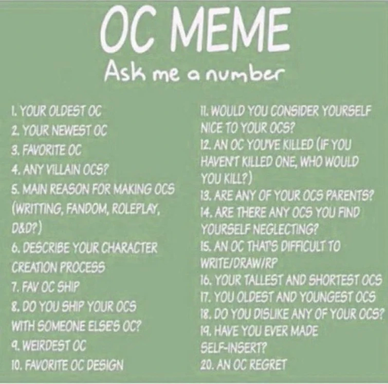 Ask me about my OCs or Ask my OCs | Fandom
