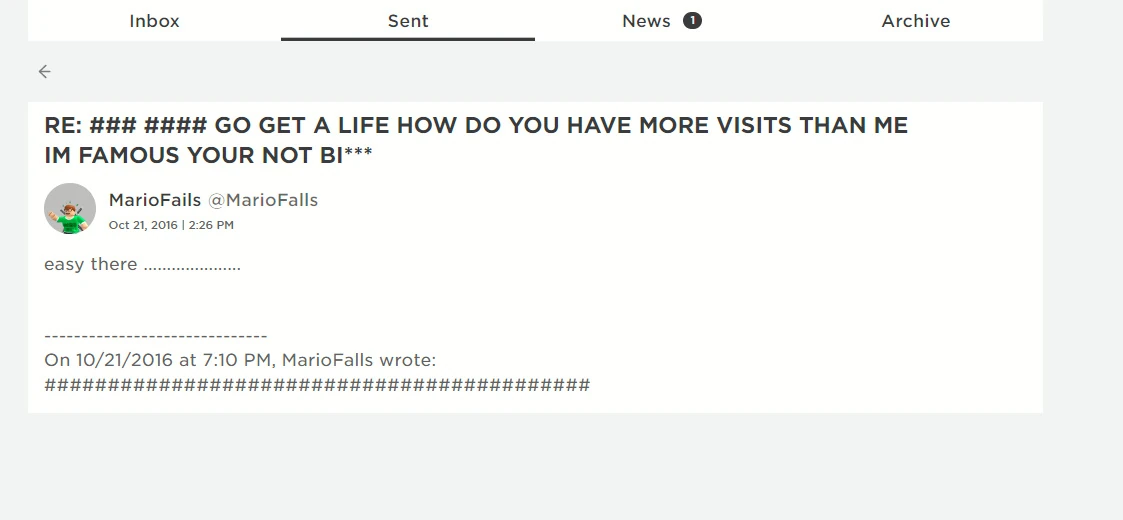 Looking back at one of my old ROBLOX message (off topic) | Fandom