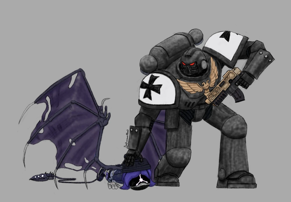 "Purge the Heretic", Murder Drones/40k crossover art by TheDiamondMan3 ...