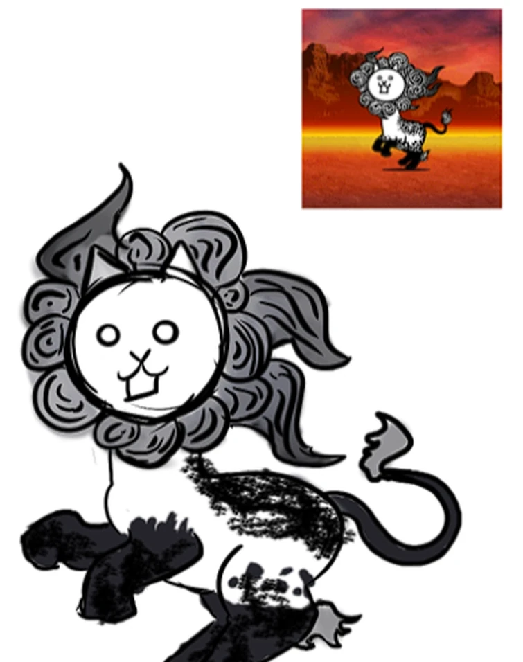 Manic Lion Cat redraw | Fandom