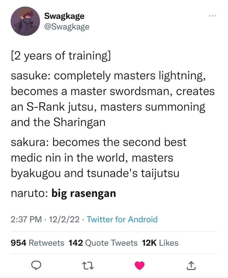 I'm pretty sure he learned chakra control and how to break out of ...