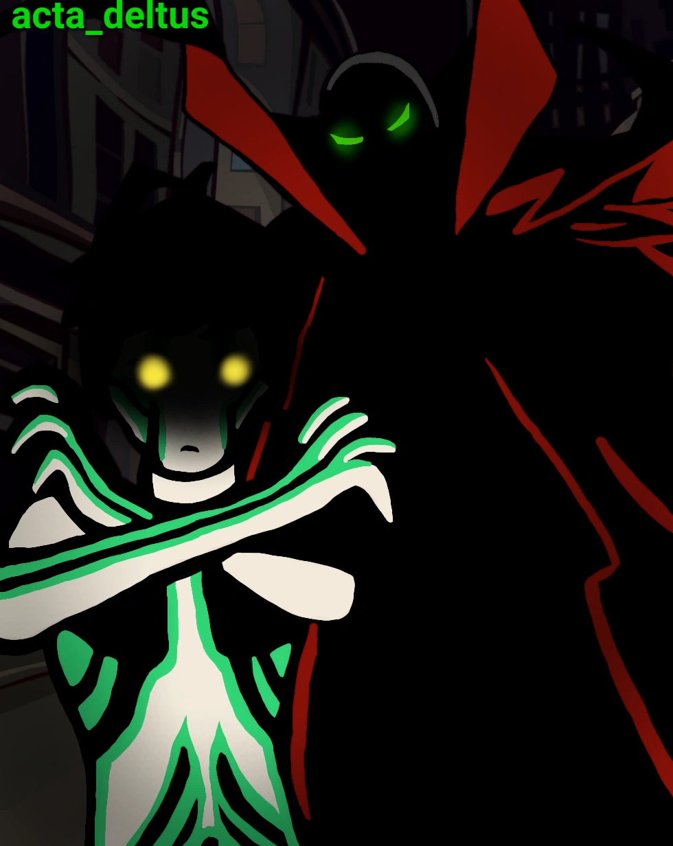 Demi-Fiend vs Spawn, art by acta_deltus | Fandom