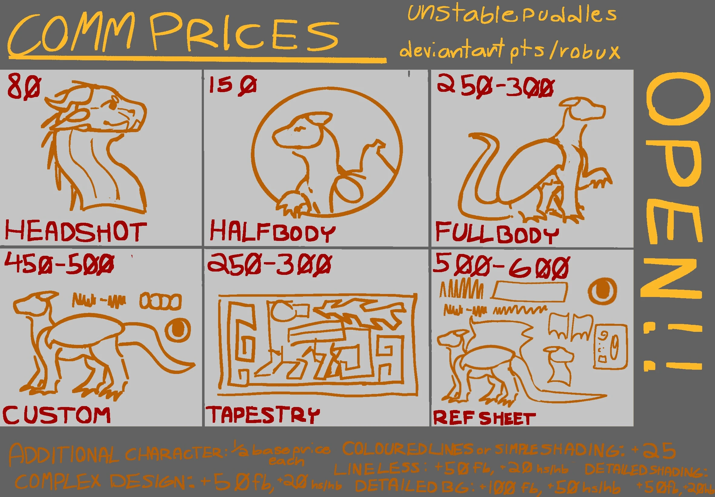 finished my comms sheet + price advice? | Fandom