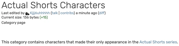 New Actual Shorts Characters category | Fandom