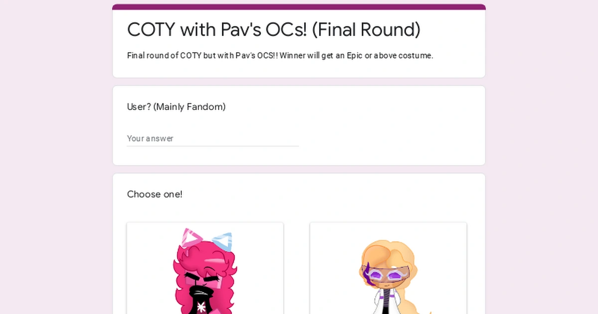 Pav's COTY final round! | Fandom