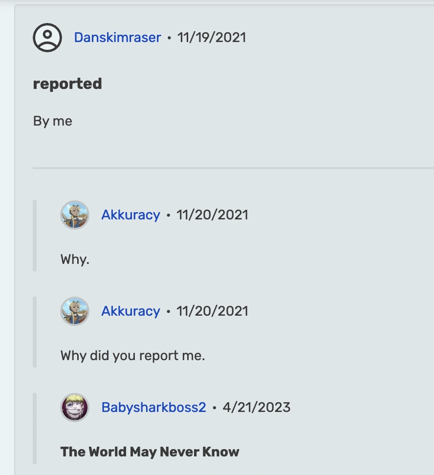 why did he report me? | Fandom