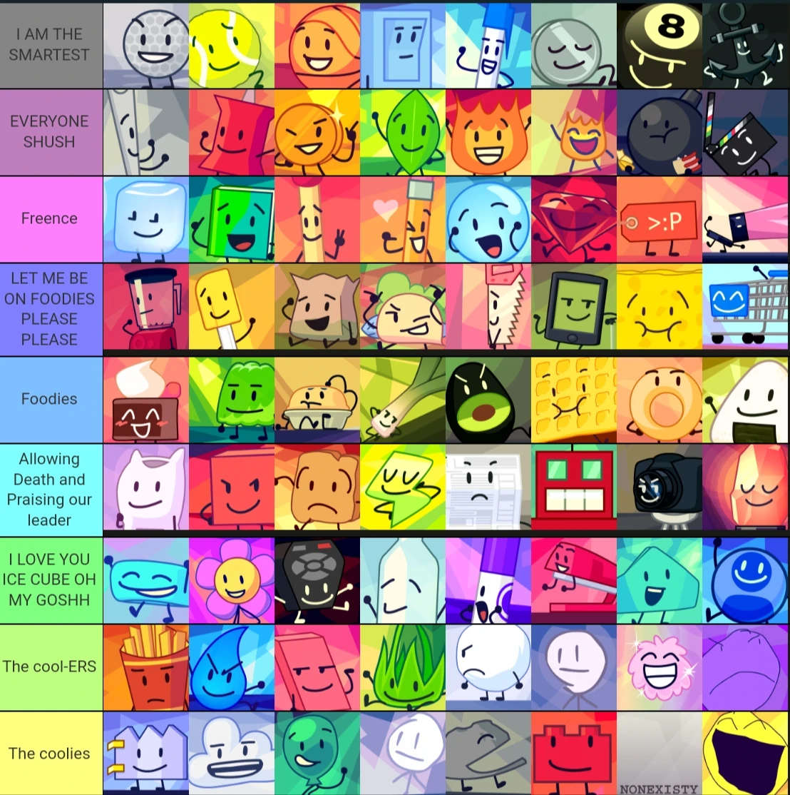 BFDI season but I added ALMOST everyone because I'm insane VV 1 | Fandom