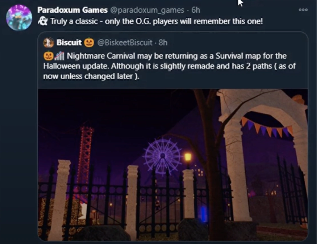 Nightmare carnival is returning as a survival map leak!!! | Fandom