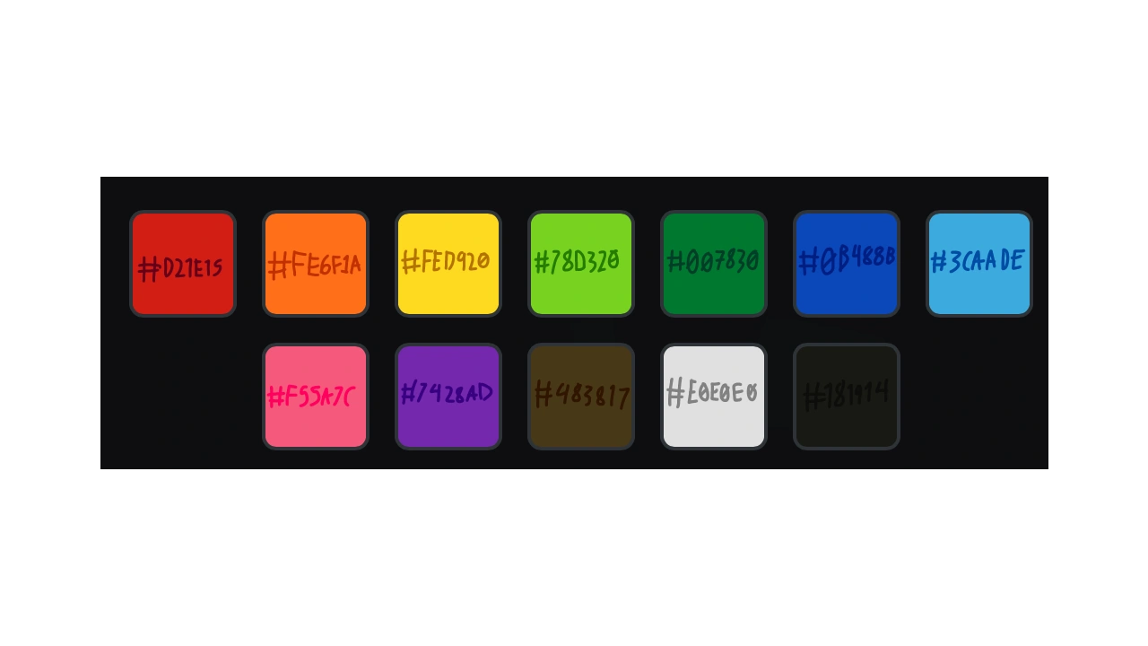 Hexcodes for Mii favorite colors | Fandom