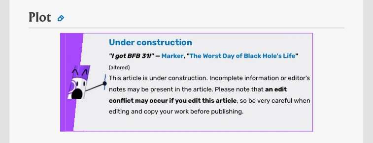 2 weeks later and BFB 31's plot section is still unfinished | Fandom