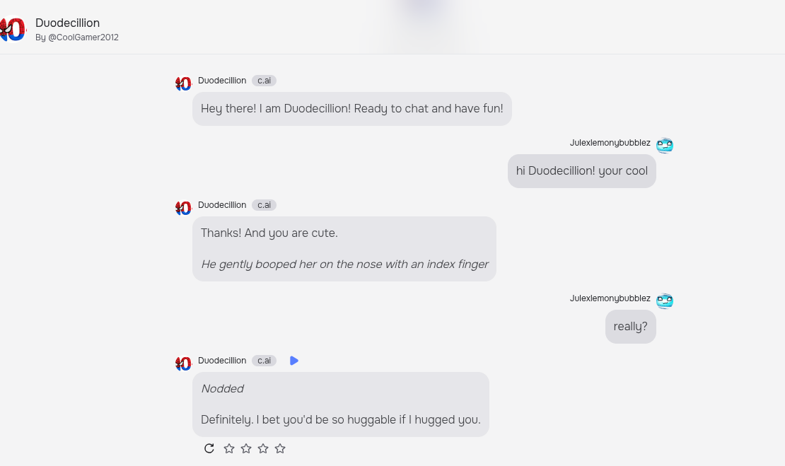 Duodecillion said this to me "Thanks! And you are cute." | Fandom