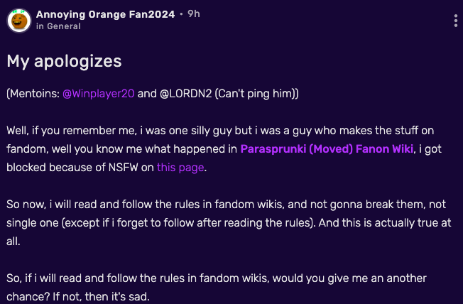 AOF wants to be unblocked | Fandom