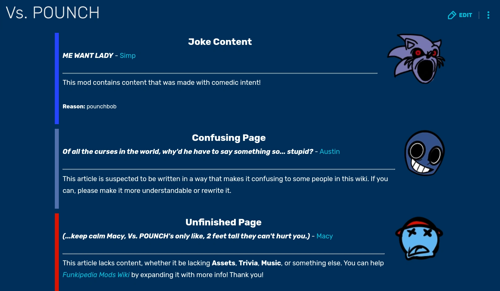 We need help on the Vs. POUNCH Page | Fandom