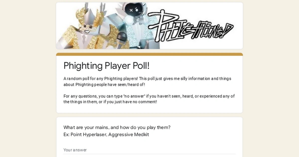 Phighting Player Poll! | Fandom