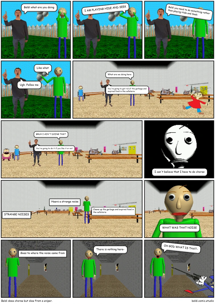 A comic that includes the "Baldi when:" thing in it | Fandom