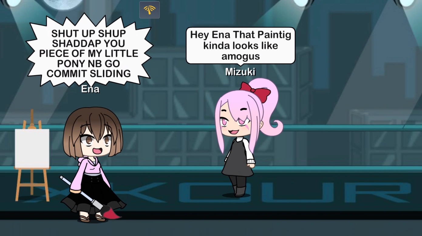 Mizuki calls ena's painting amogus and gets rekt GACHA MINI MOVIE | Fandom
