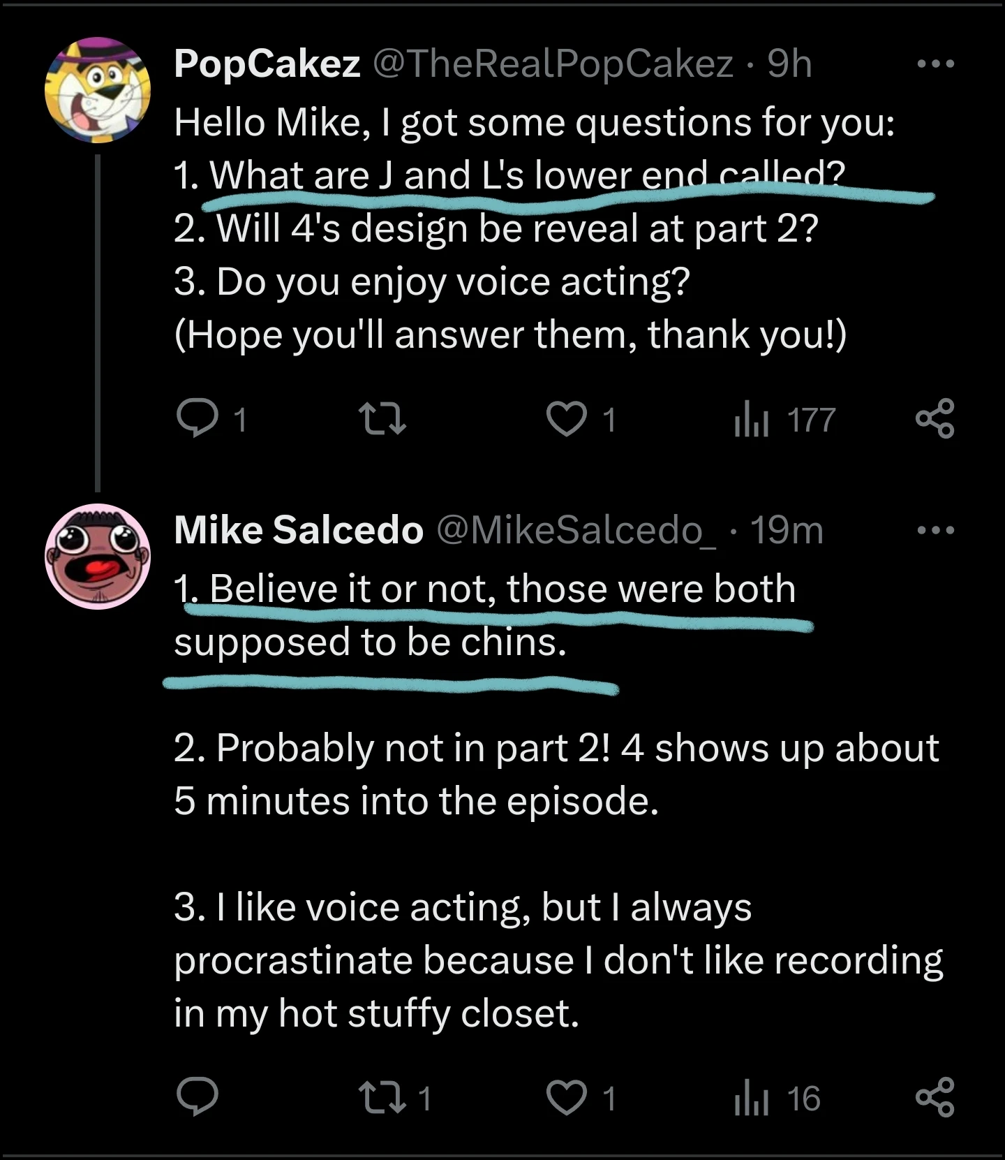 I have asked Mike Salcedo, and yes J and L's lower end are CHINS (not a ...