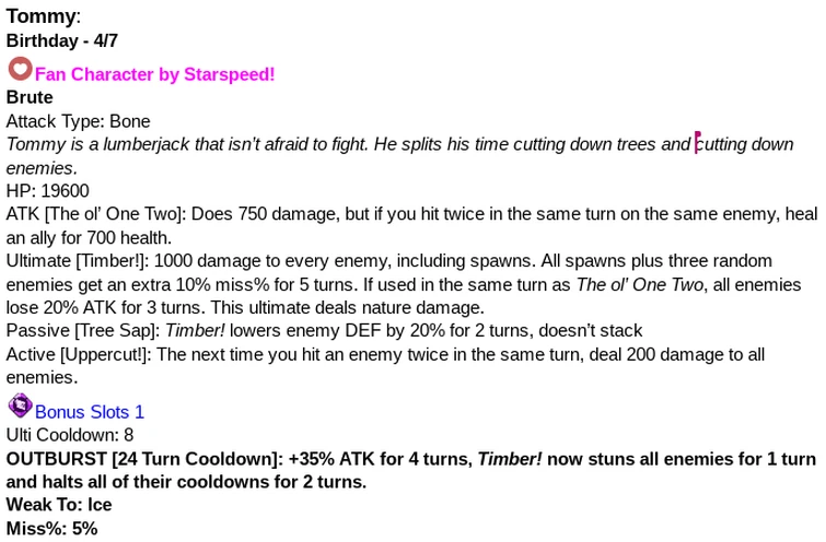 Character Overview: Tommy | Turnium / Turn Based Game | Fandom