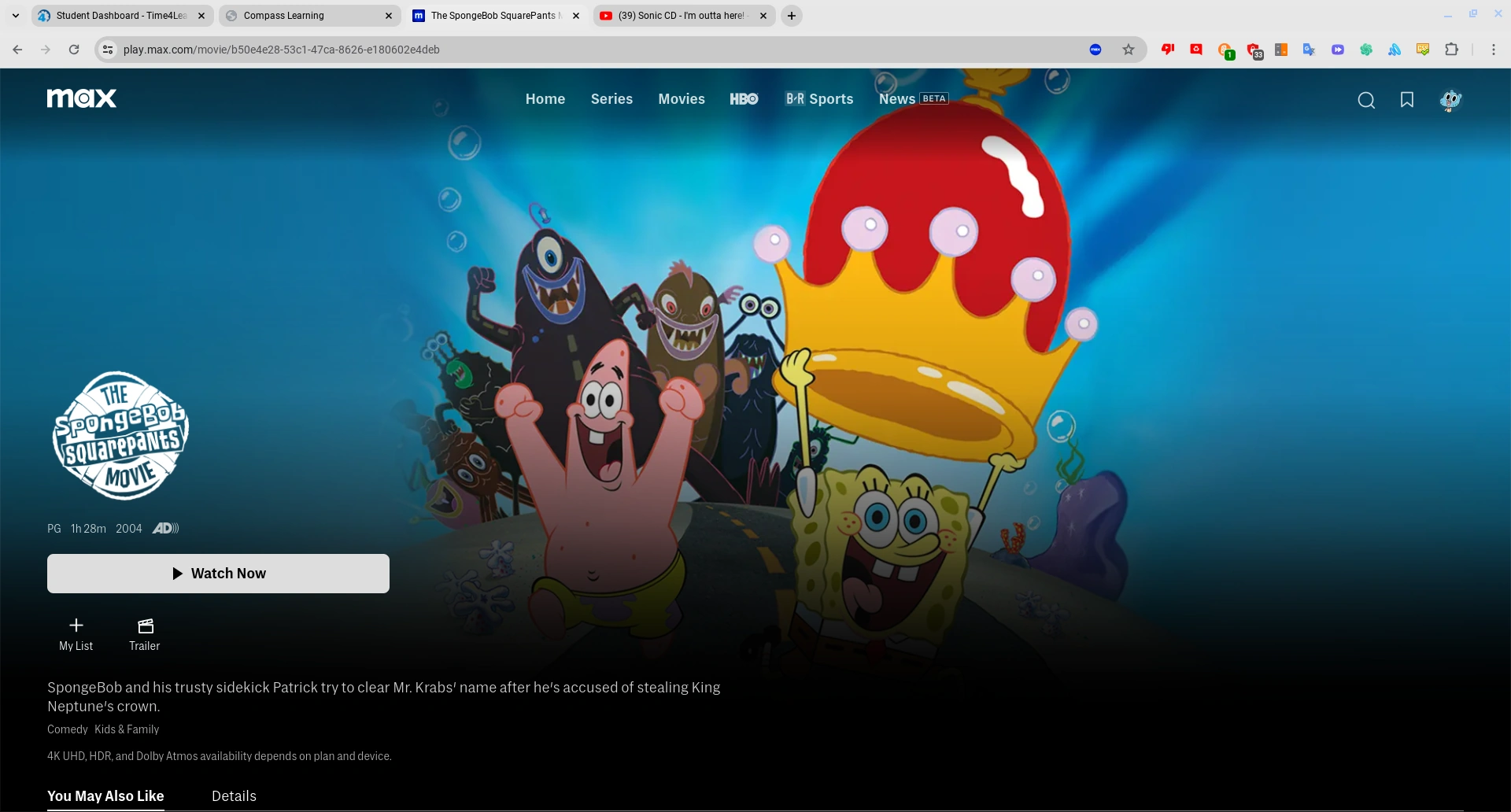 Uhh why is the spongebob movie on max? | Fandom