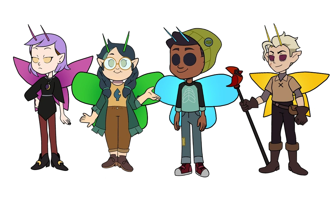 I turned the Hexsquad (minus Luz) into butterfly people! CW: Weird eyes ...