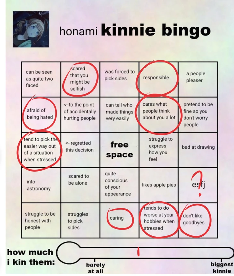 I did a kinnie bingo of every character | Fandom