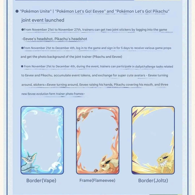 Chinese version acknowledges Kanto Eeveelutions by giving them frames. | Fandom