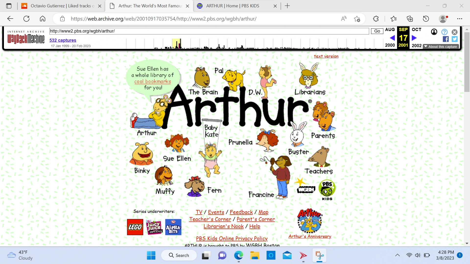 History of the Arthur website | Fandom