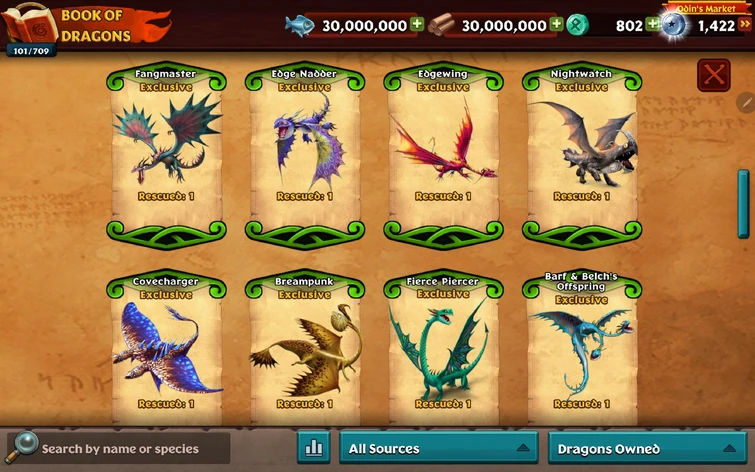 My Rise of Berk dragon collection (a How to Train Your Dragon mobile ...