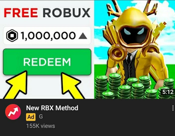 youtube gave me a roblox scam ad | Fandom