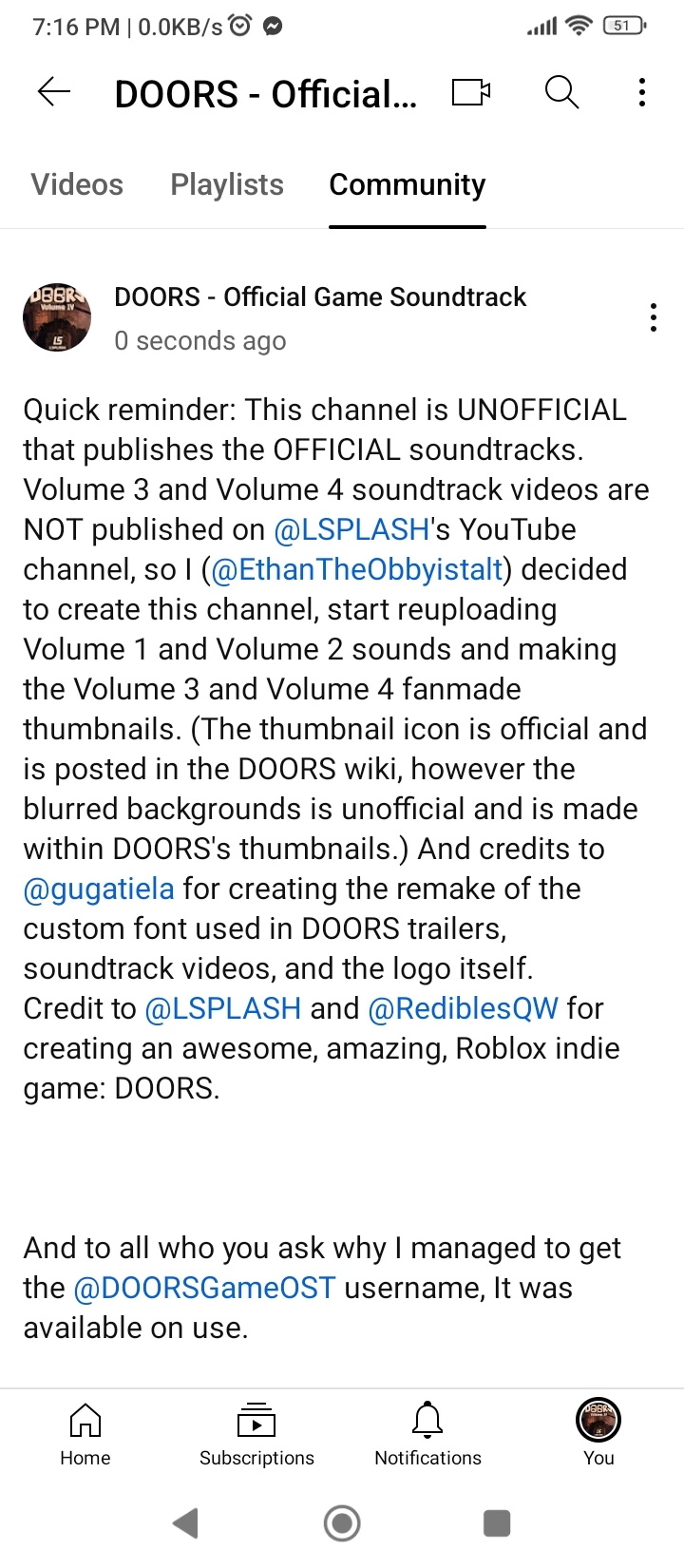 the doors soundtrack bot in yt started yt!!! | Fandom