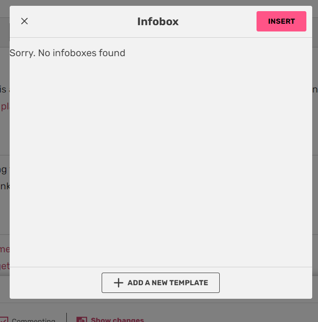 "Sorry. No infoboxes found" | Fandom