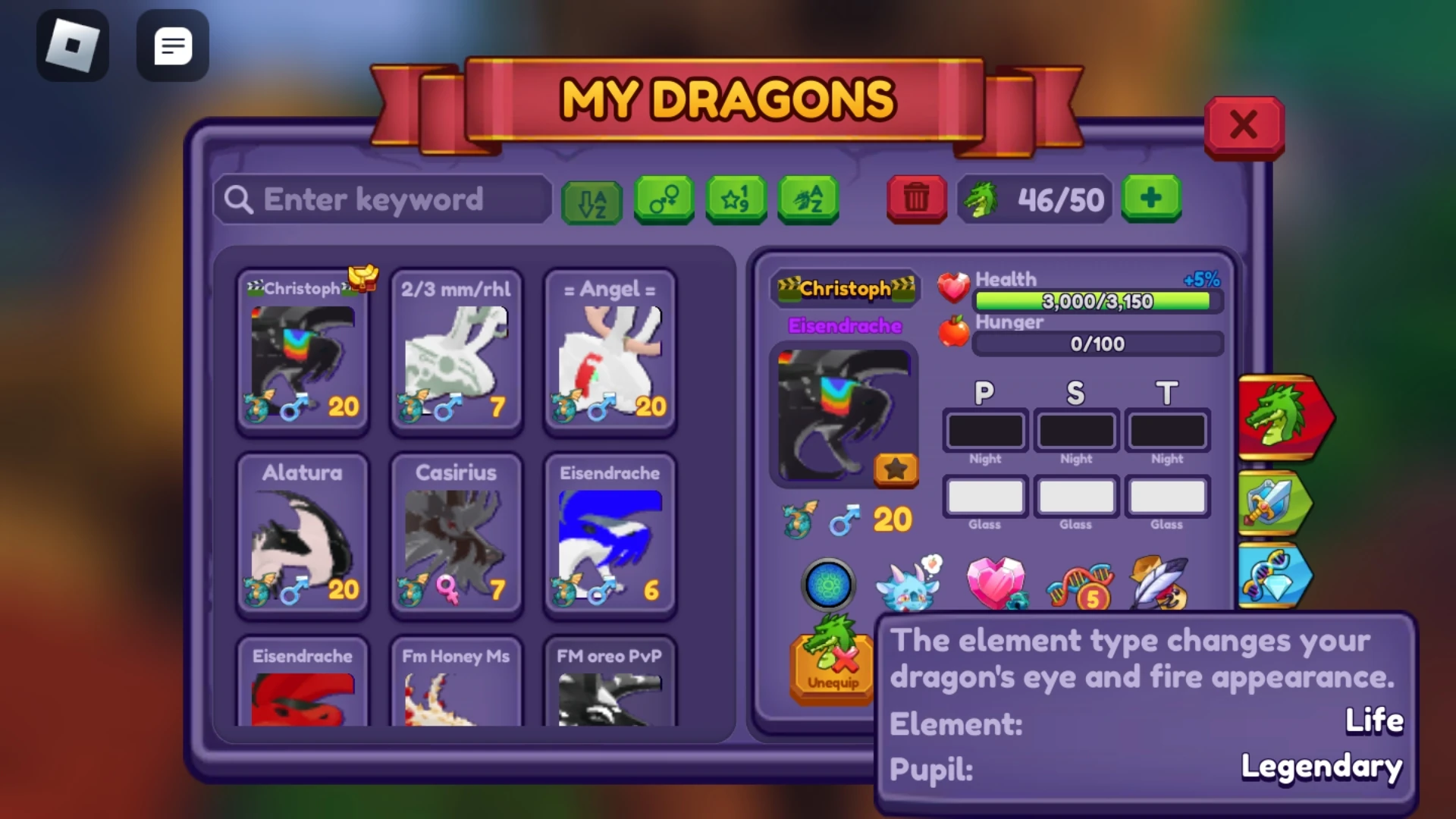 LF a female dark eisen (co-hatch) | Fandom