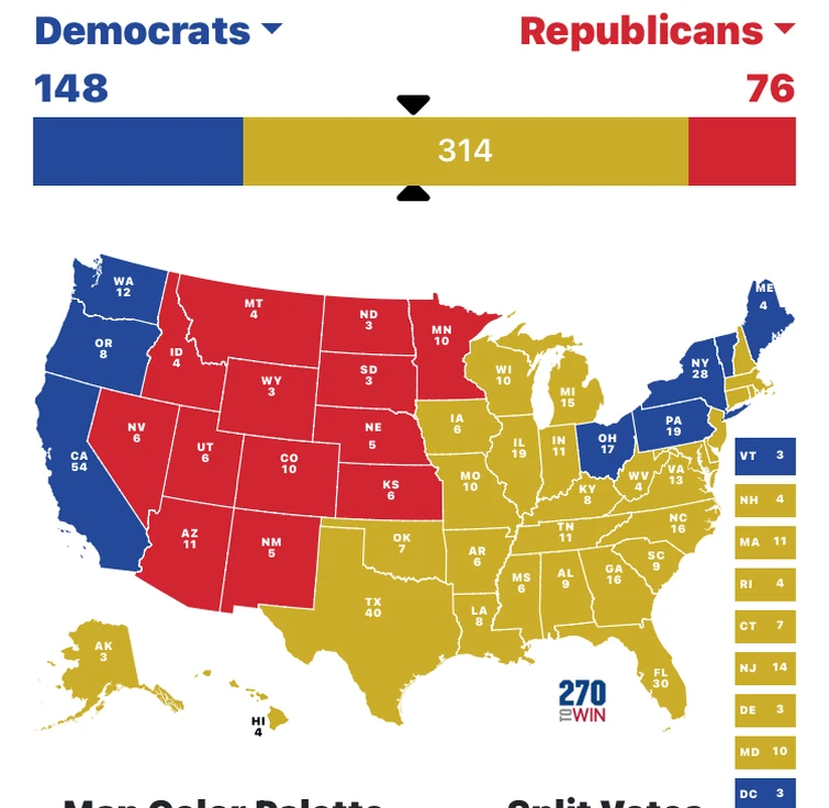Give me two random characters and I will give you a map of how America ...