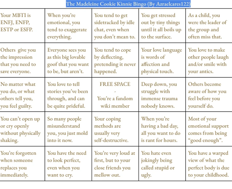 Kin Bingo | CRK | Fandom