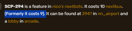 scp 294 only costs 9 nextbux when you have VIP gamepass lol | Fandom