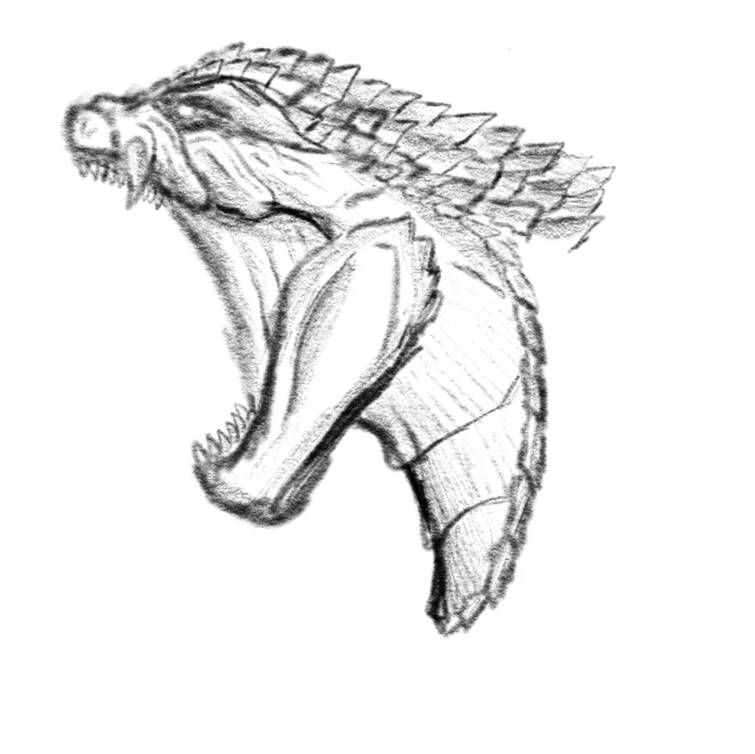 Godzilla Ultima head sketch | Fandom