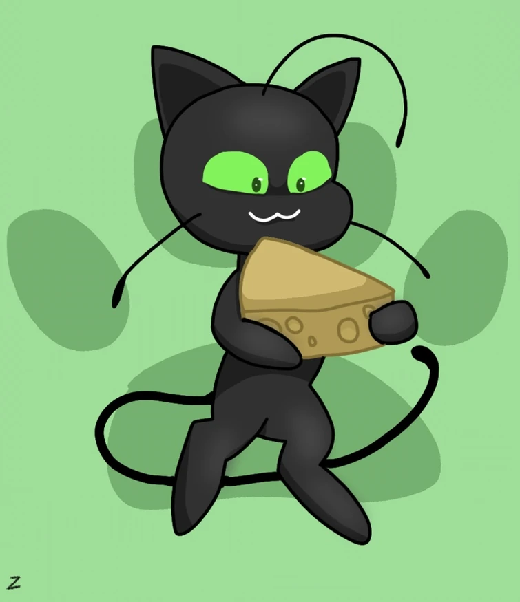Fanart of the cheese boi AKA Plagg~ 🧀 🐈‍⬛ 💚 | Fandom