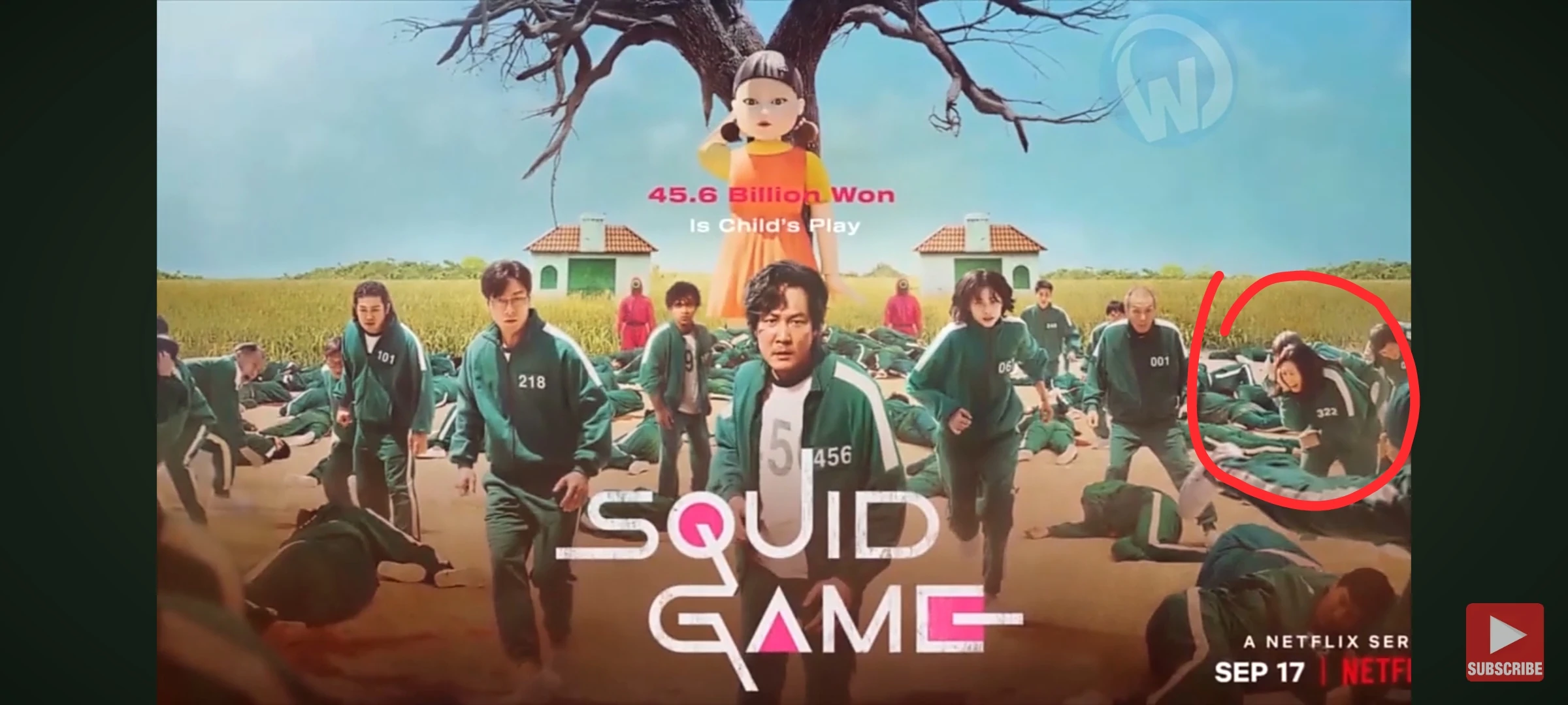 The female 322 in the poster of S1 Squid game | Fandom