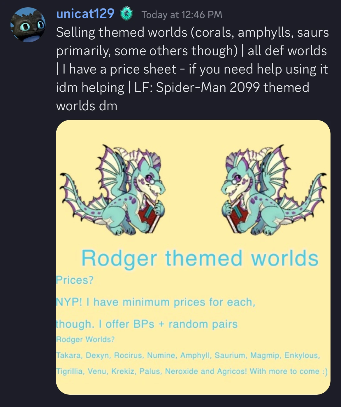Selling Rodger themed worlds + other worlds | Fandom