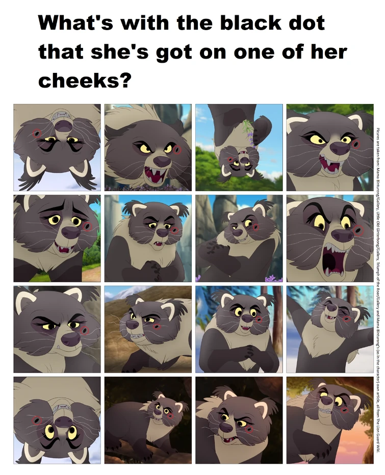 The black dot on one of Mama Binturong's cheeks | Fandom