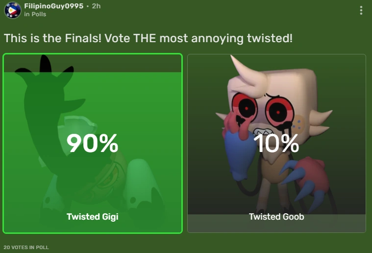 Vote Ended! Twisted Gigi won as the most annoying twisted! | Fandom