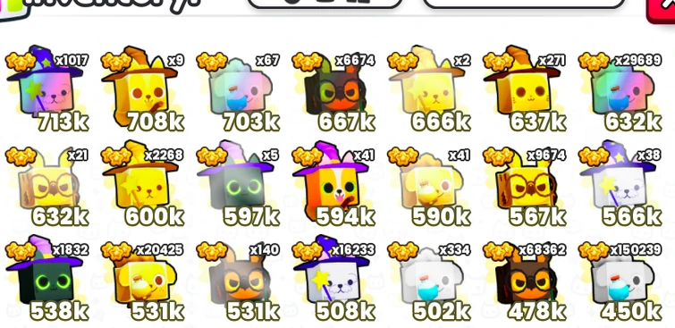 BULK SELLING (Not the shinies, only 850 rb wizard for sale) (10-25% less than value is accepted ...