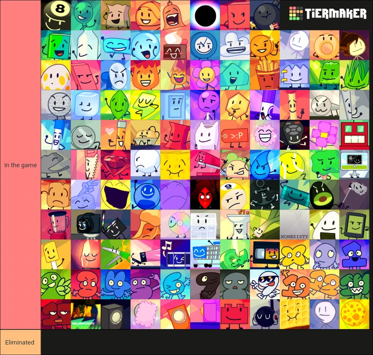 Bfdi but whichever letter gets the most votes, whoever has that letter ...