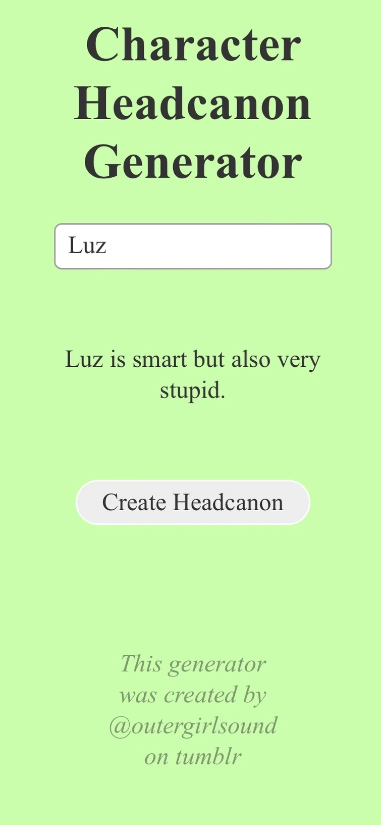 Headcanon maker | Fandom