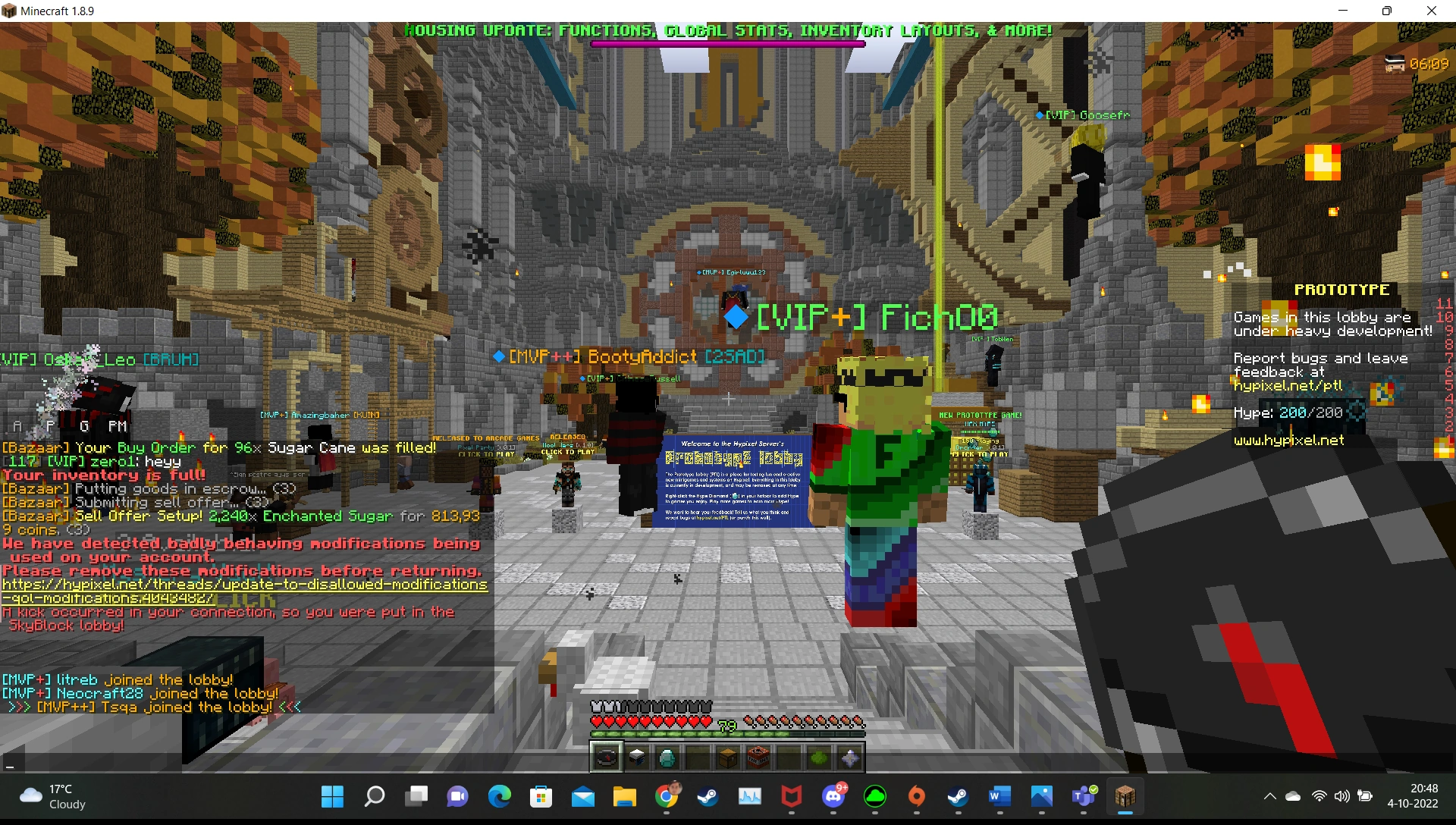 i just got a warning (plus i got kick out of skyblock cus of this) | Fandom