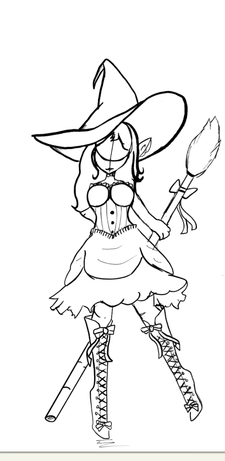 Drawing Whimsy Witch set (With Magical Broomstick) | Fandom