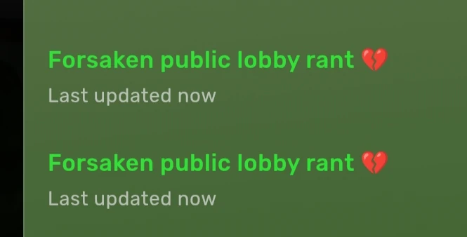 I think they want us to listen to their rant about forsaken public lobbies/silly | Fandom